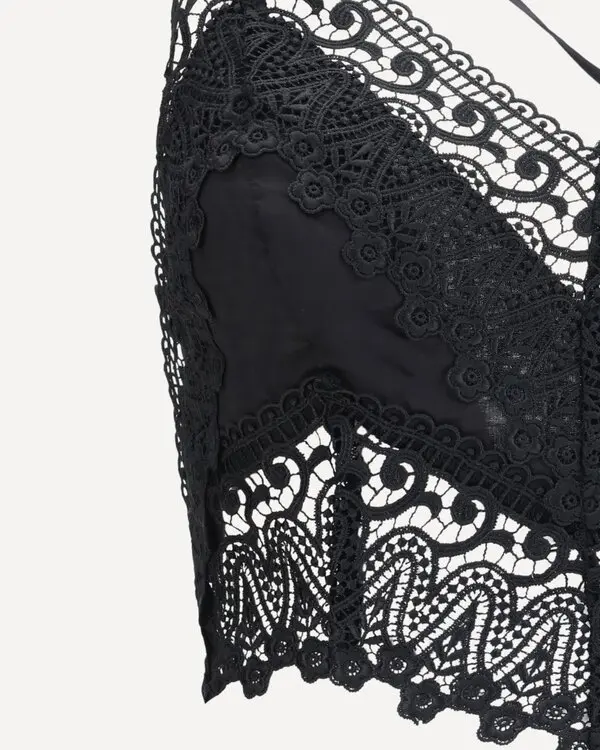 Charo Ruiz Ibiza Blanca Embroidered Lace Top