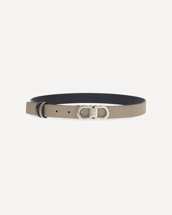 FERRAGAMO Reversible Gancini Belt - Grey