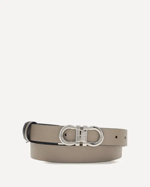 FERRAGAMO Reversible Gancini Belt - Grey