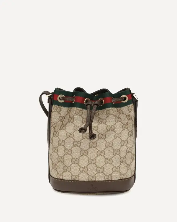 Gucci Web Stripe Bucket Bag - Beige