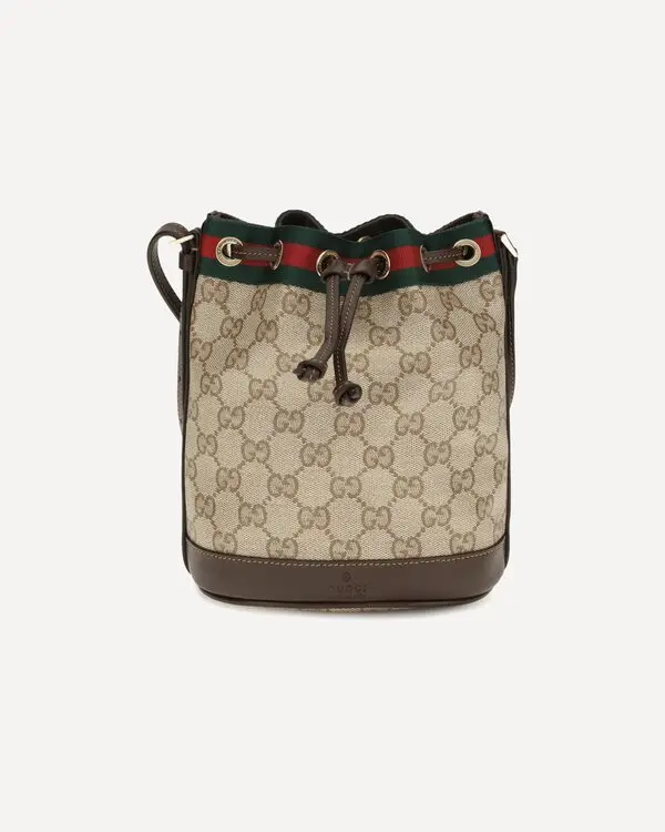 Gucci Web Stripe Bucket Bag - Beige