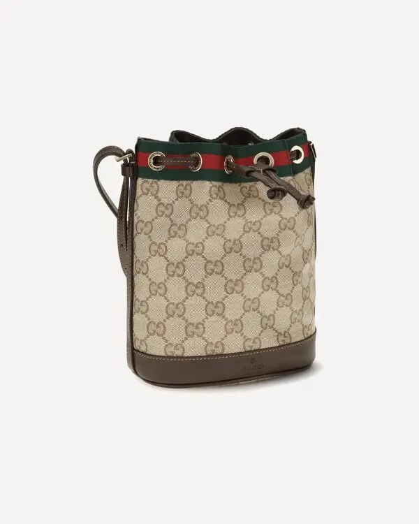 Gucci Web Stripe Bucket Bag - Beige