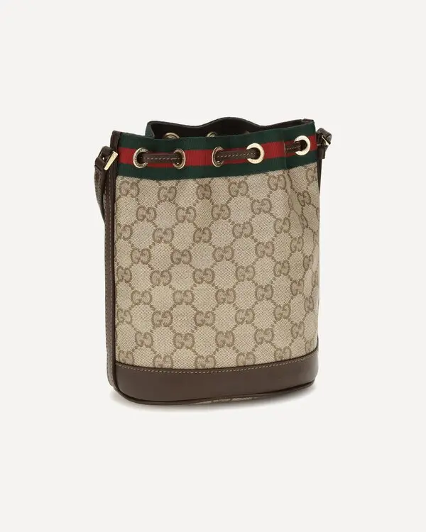 Gucci Web Stripe Bucket Bag - Beige