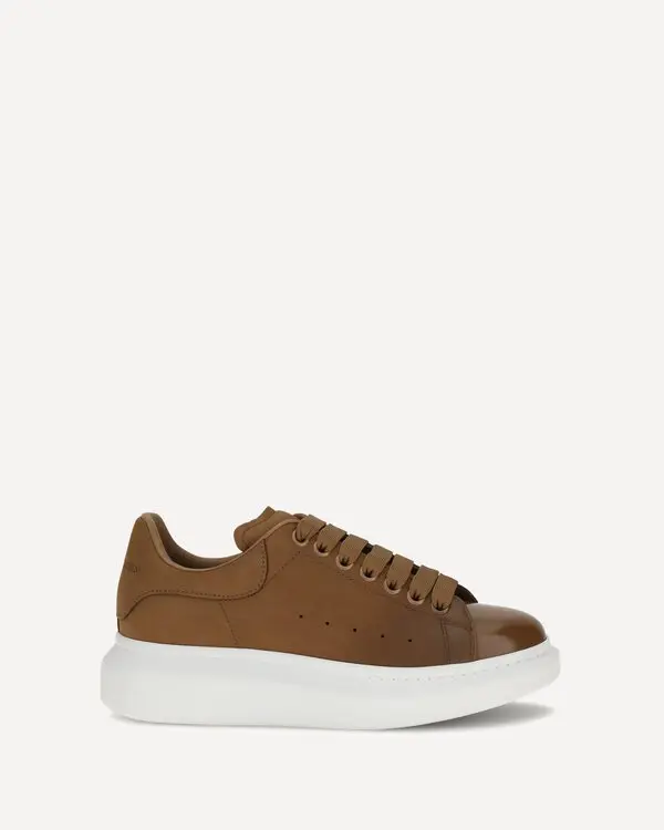 Alexander McQueen Oversized Leather Sneakers - Brown