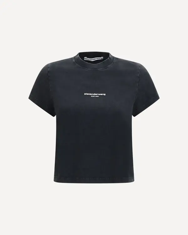 Alexander Wang Short-sleeve T-shirt With Central Logo - Grey