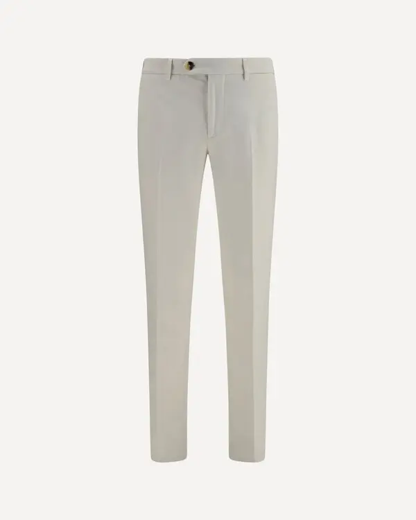 Brunello Cucinelli Dyed Cotton Tailored Trousers - White