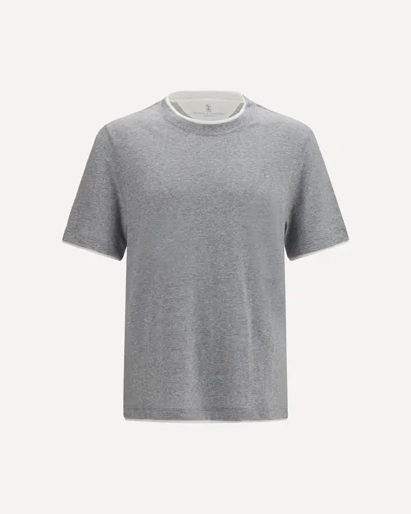 Brunello Cucinelli Hort-leeve Cotton T-hirt