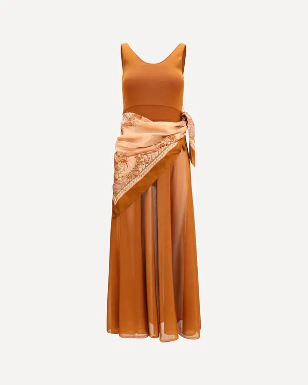 Zimmermann Aster Scarf Maxi Dress - Brown