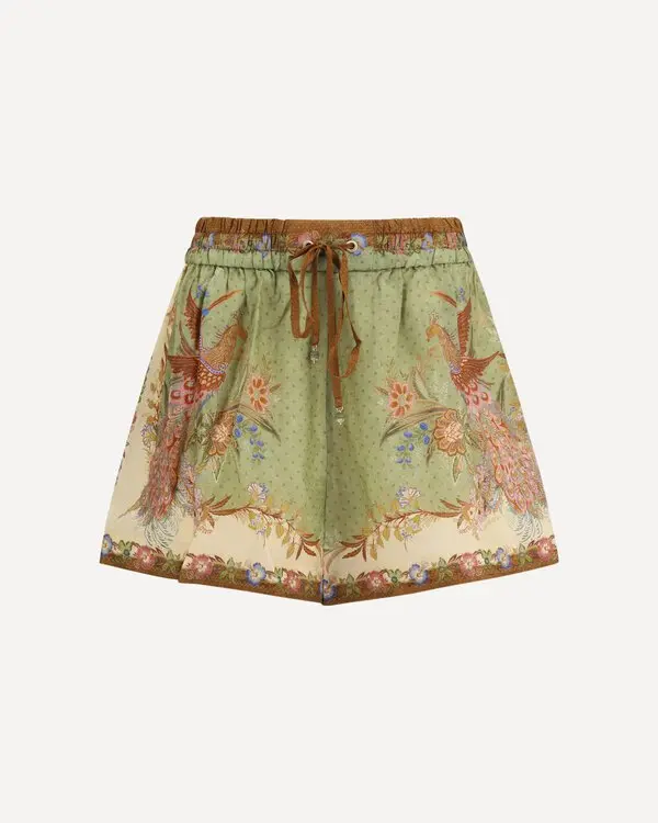 Zimmermann Indra Relaxed Silk Drawstring Shorts