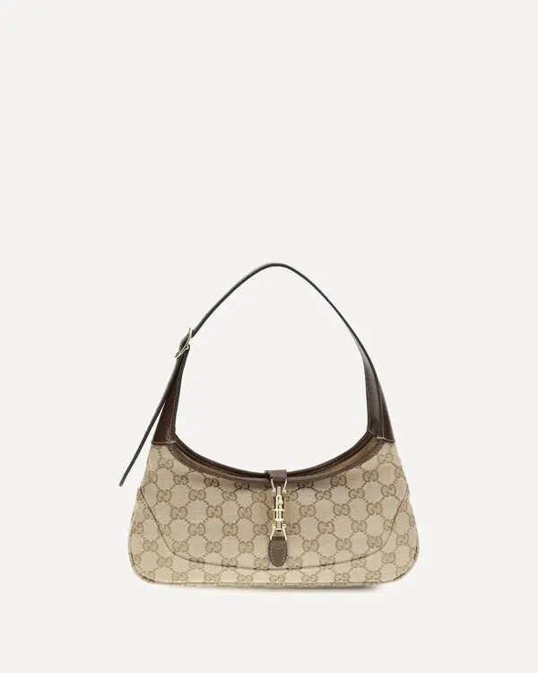Gucci Medium Jackie Slim Shoulder Bag In Gg Fabric - Beige