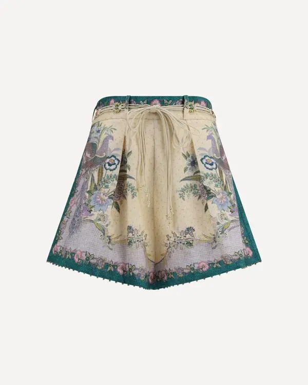 Zimmermann Indra Pleated Linen Shorts