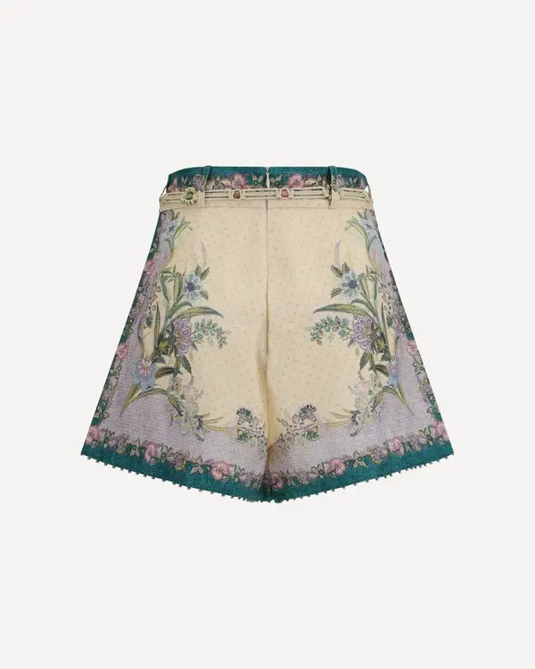 Zimmermann Indra Pleated Linen Shorts