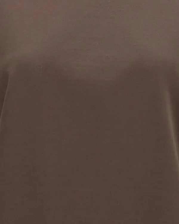 Brunello Cucinelli Cotton T-shirt With Sheer Sleeves And Side Panels - Brown