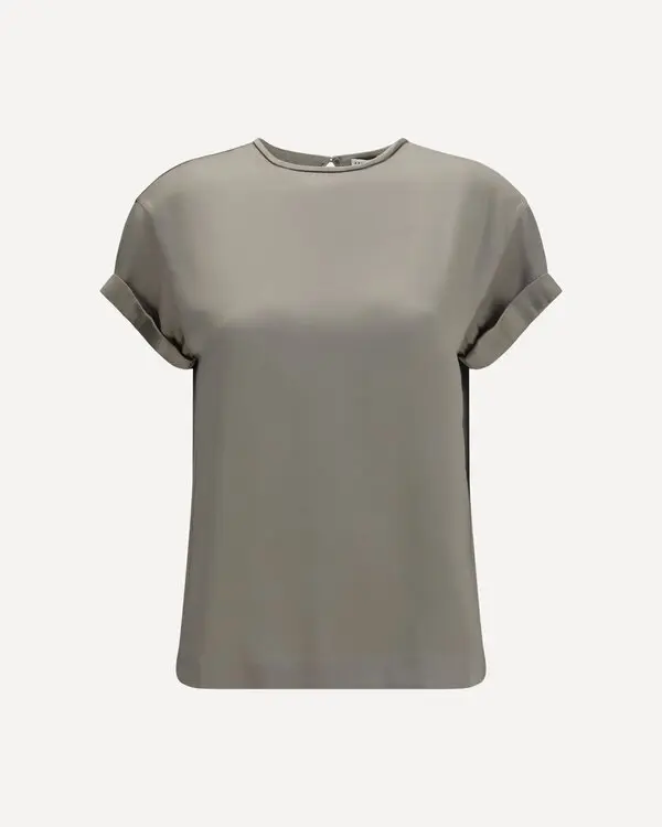 Brunello Cucinelli Silk Blouse With Monili Embroidery