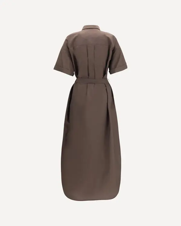 Brunello Cucinelli Sequined Embellished Shirt Dress With Belt