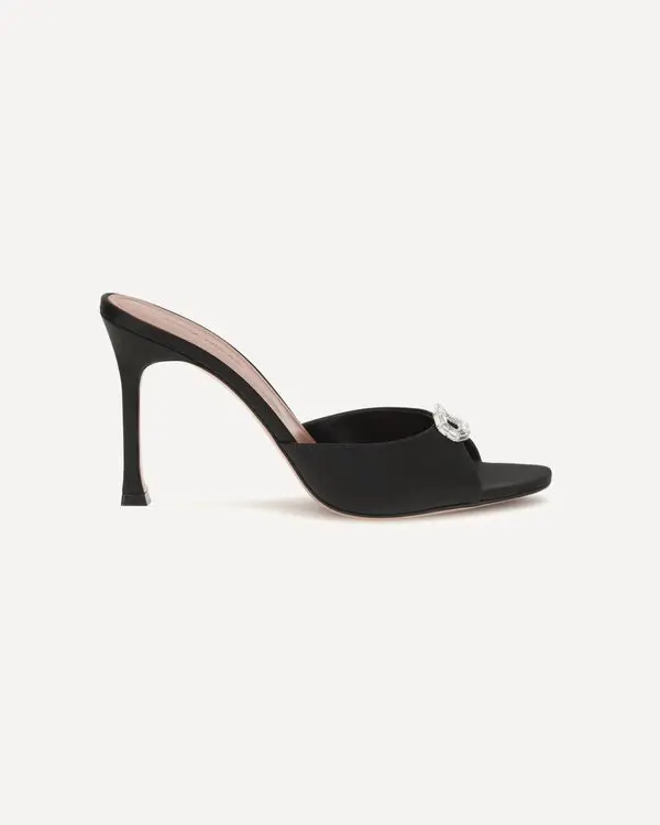 Amina Muaddi Camelia Mule Sandals - Black