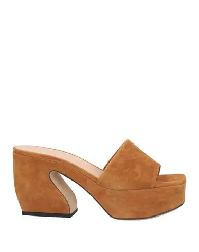 SERGIO ROSSI Suede Slide Sandals - Beige
