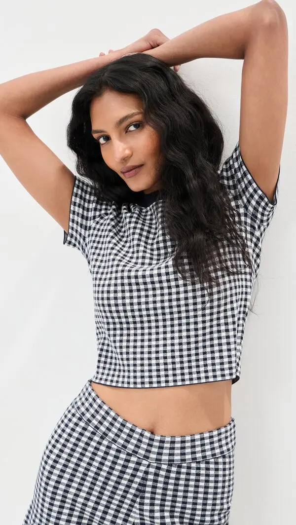 LE BOP Gingham Knit Tee