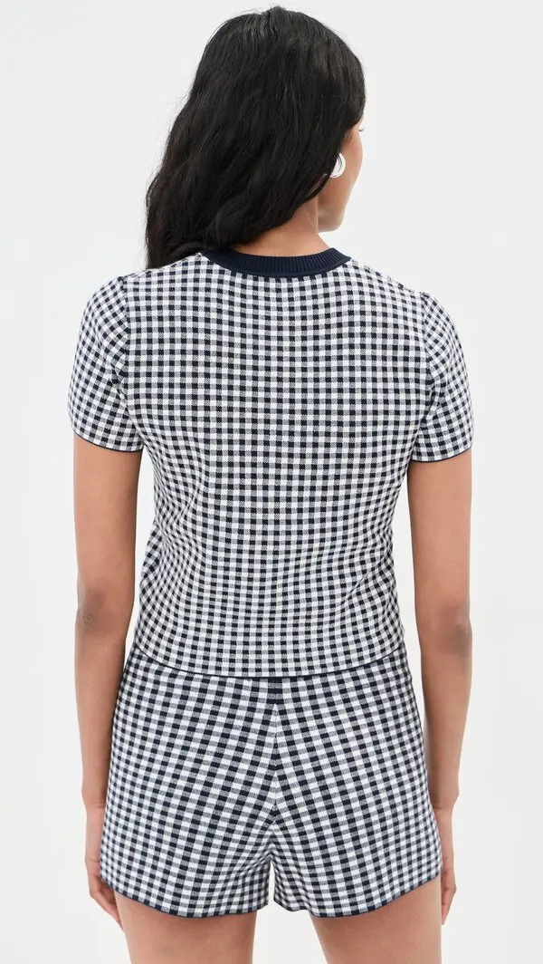 LE BOP Gingham Knit Tee