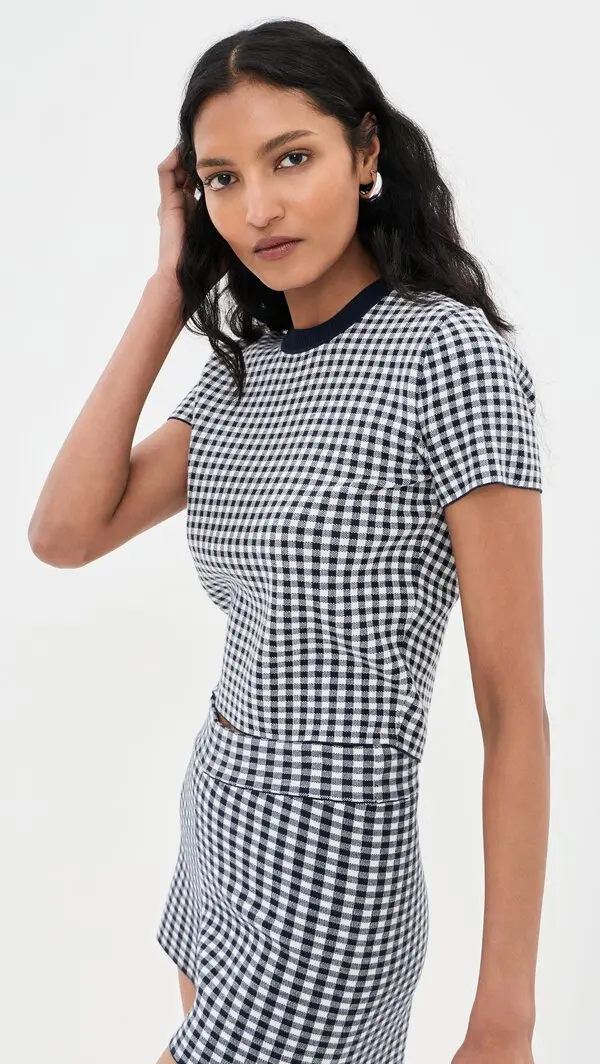 LE BOP Gingham Knit Tee