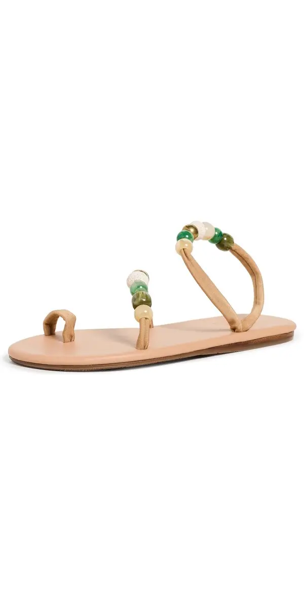 ANCIENT GREEK SANDALS Eleftheria Bead Sandals - Nude