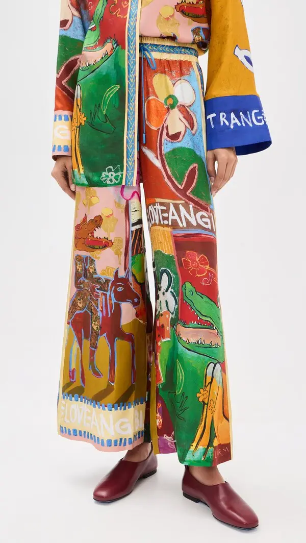 ALEMAIS Silk Twill Wide Leg Pants