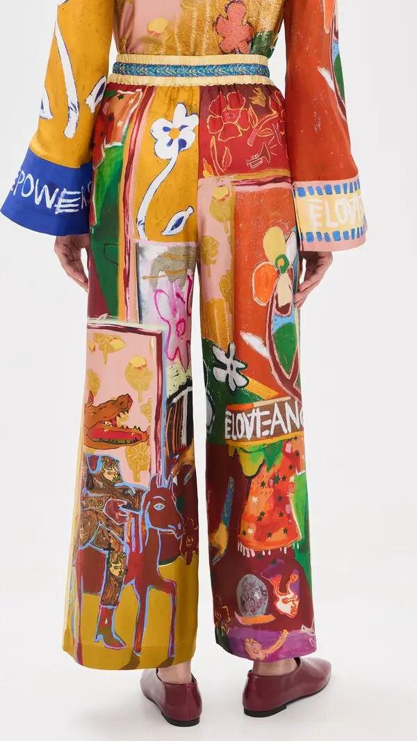 ALEMAIS Silk Twill Wide Leg Pants