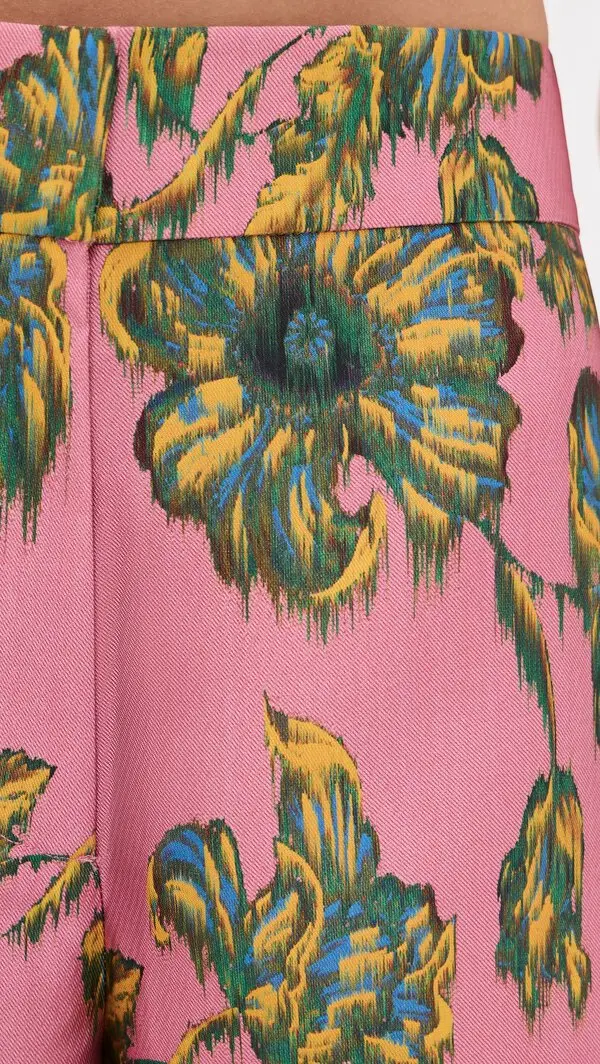ALEMAIS Faye Floral Print Twill Trousers