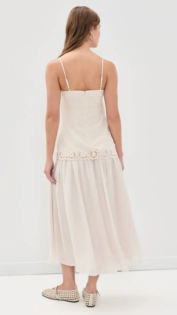 Moon River Spaghetti Strap Tube Top Midi Dress