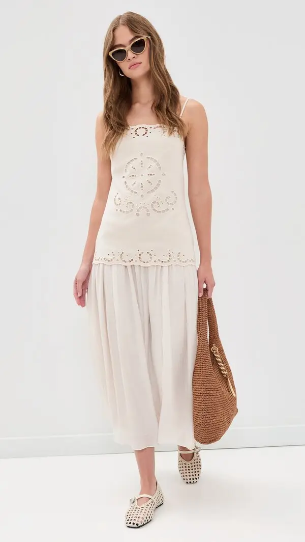 Moon River Spaghetti Strap Tube Top Midi Dress