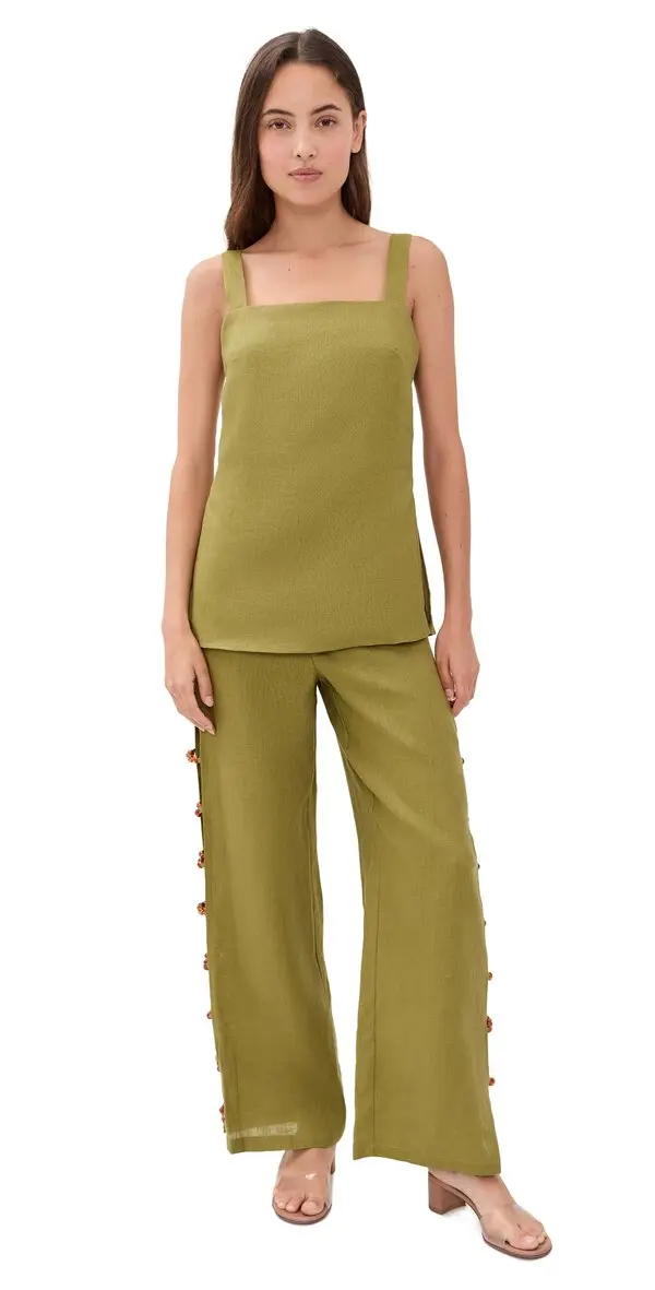 O.P.T O. P.t Gabrielle Linen Set - Olive