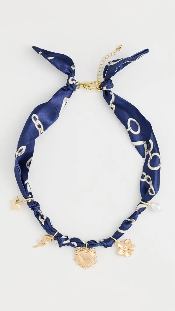 ADINA EDEN Bandana Heart Charm Necklace