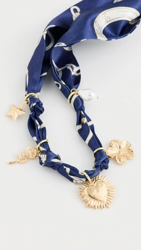 ADINA EDEN Bandana Heart Charm Necklace