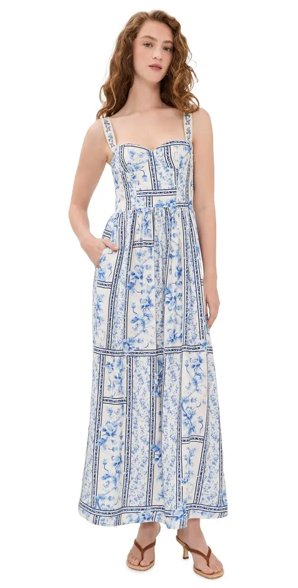 Agua Bendita Marcia Embroidered Maxi Dress - Multicolor