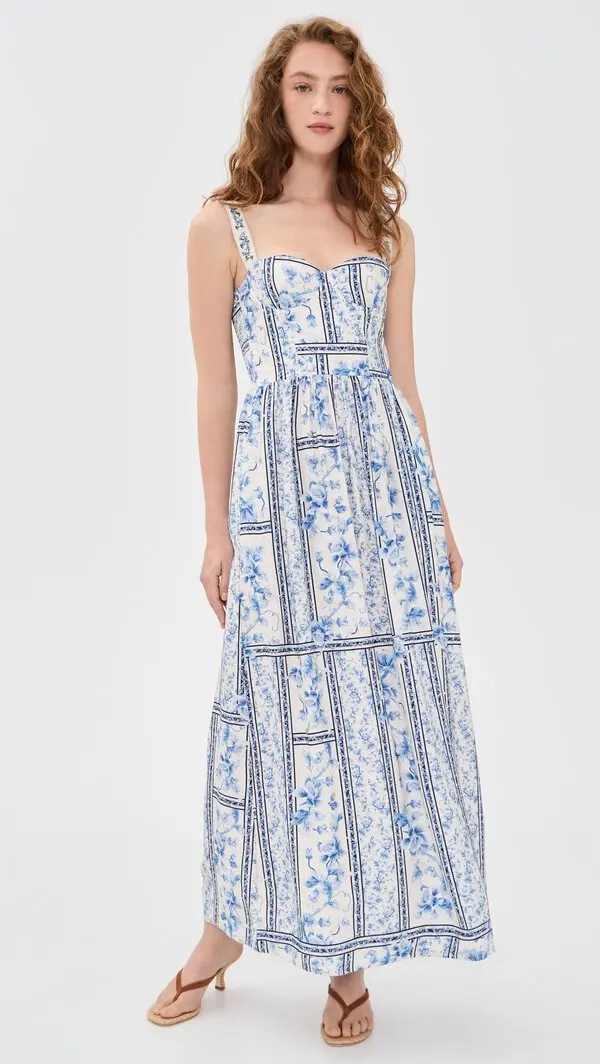 Agua Bendita Marcia Embroidered Maxi Dress