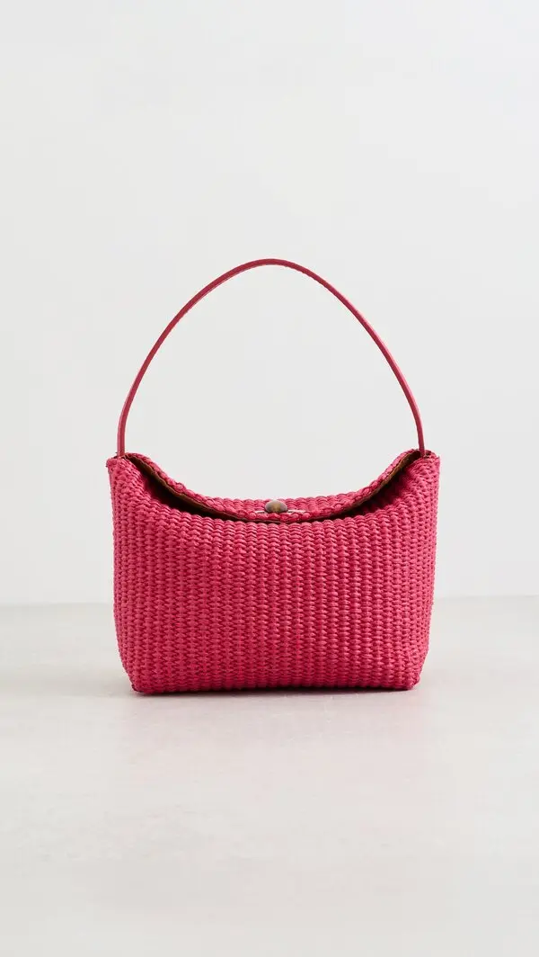 Christopher Esber Turnlock Raffia Mini Shoulder Bag - Watermelon