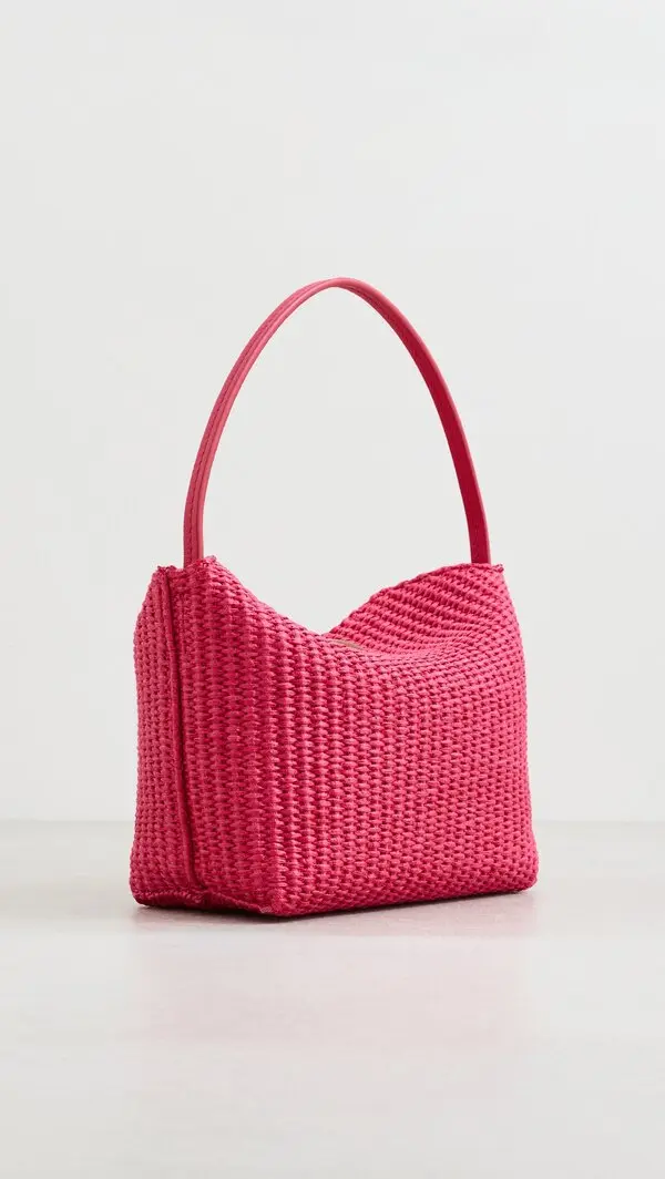 Christopher Esber Turnlock Raffia Mini Shoulder Bag - Watermelon