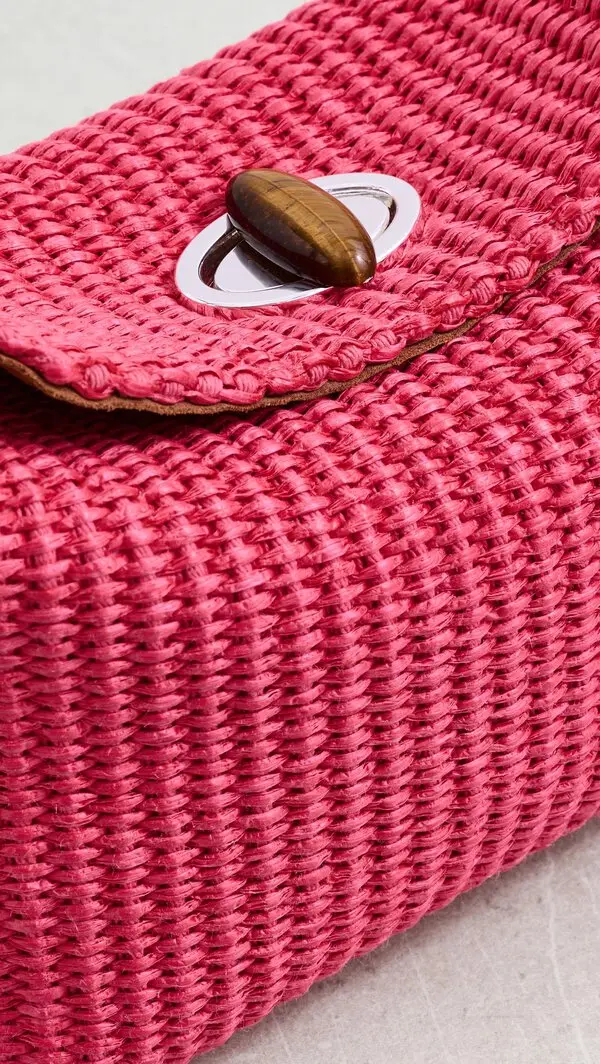 Christopher Esber Turnlock Raffia Mini Shoulder Bag - Watermelon