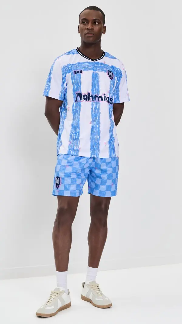 NAHMIAS Scribble Check Soccer Shorts
