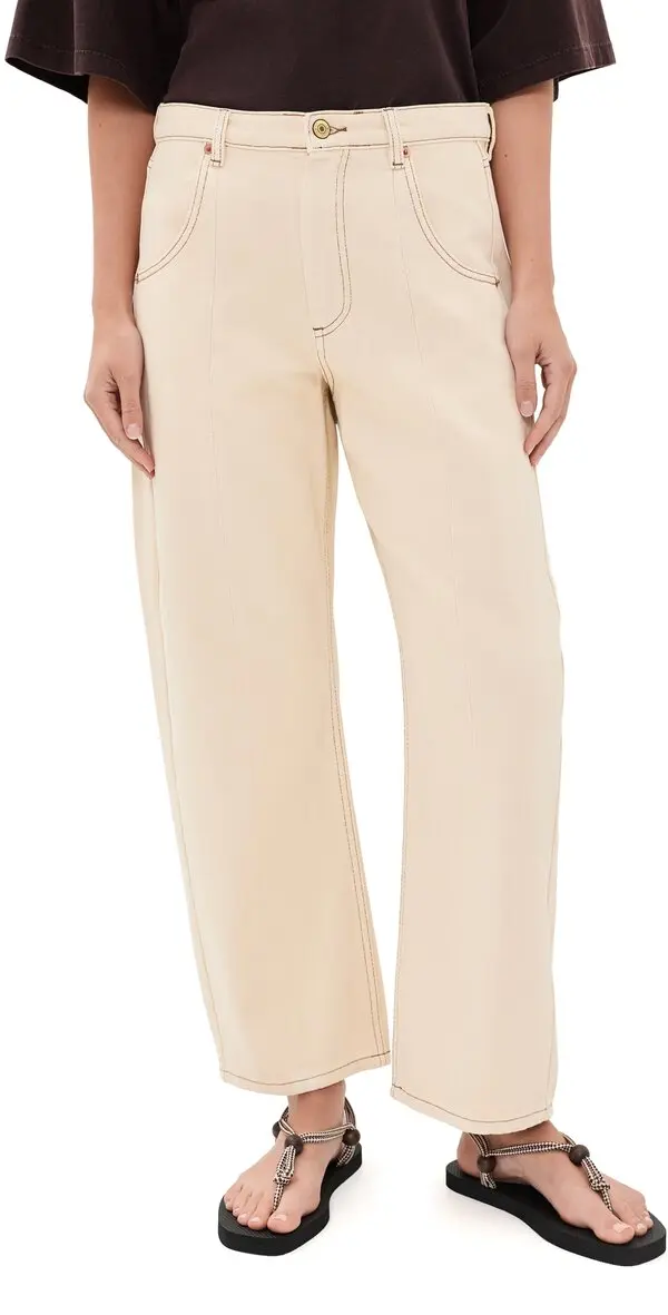 Roucha Dolven Paneled Denim Jeans - Ecru