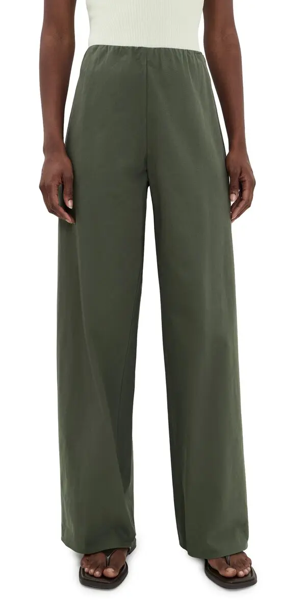 Vince Colette High Waist Cotton Twill Pants - Pine Grove