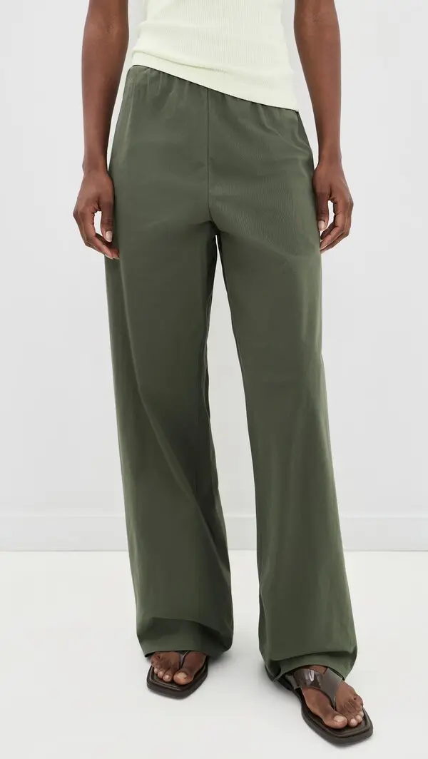 Vince Colette High Waist Cotton Twill Pants - Pine Grove
