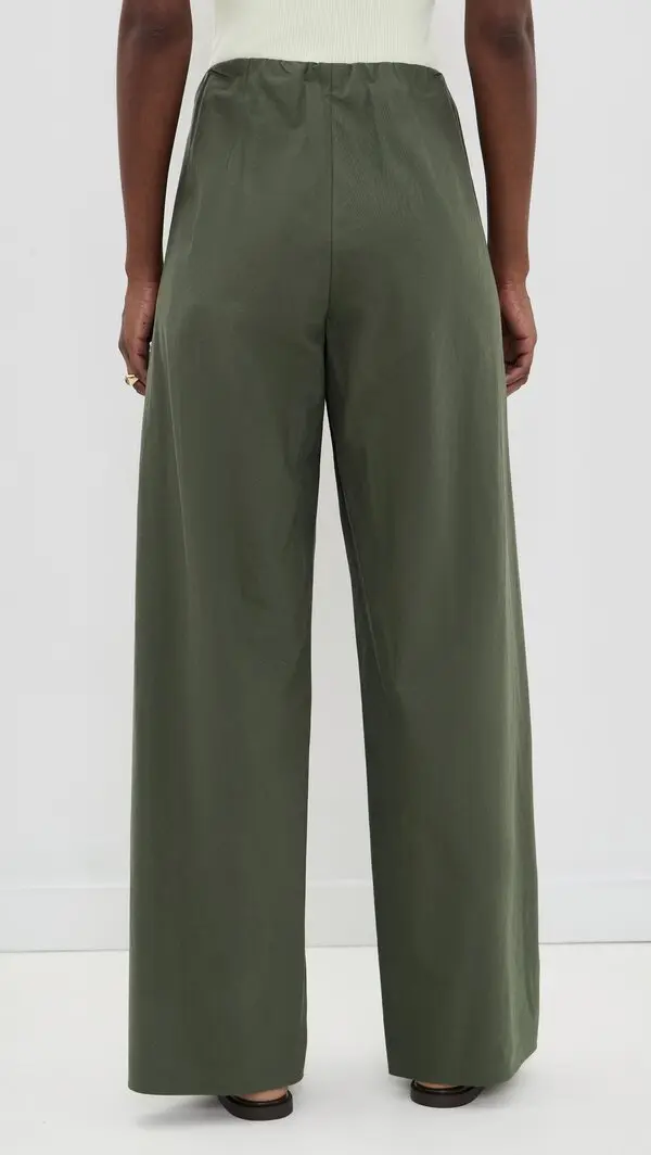 Vince Colette High Waist Cotton Twill Pants - Pine Grove