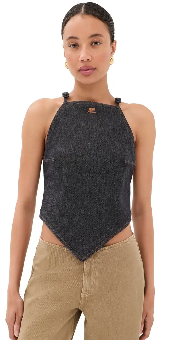COURREGES Pointy Denim Tank Top - Brut
