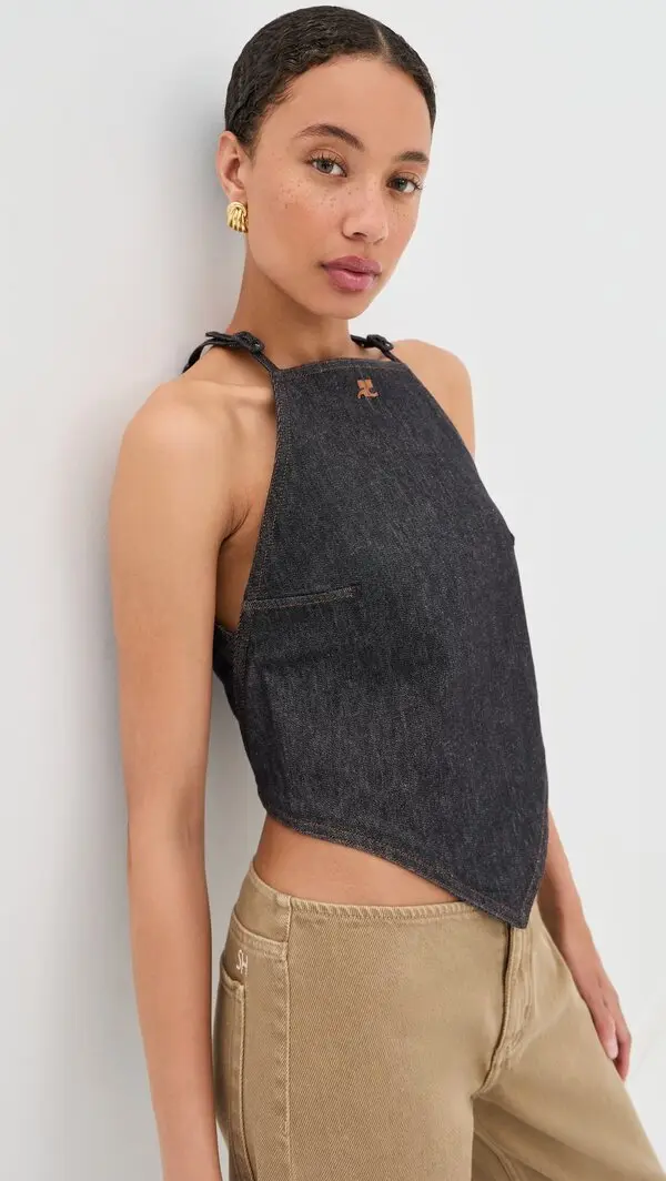COURREGES Pointy Denim Tank Top