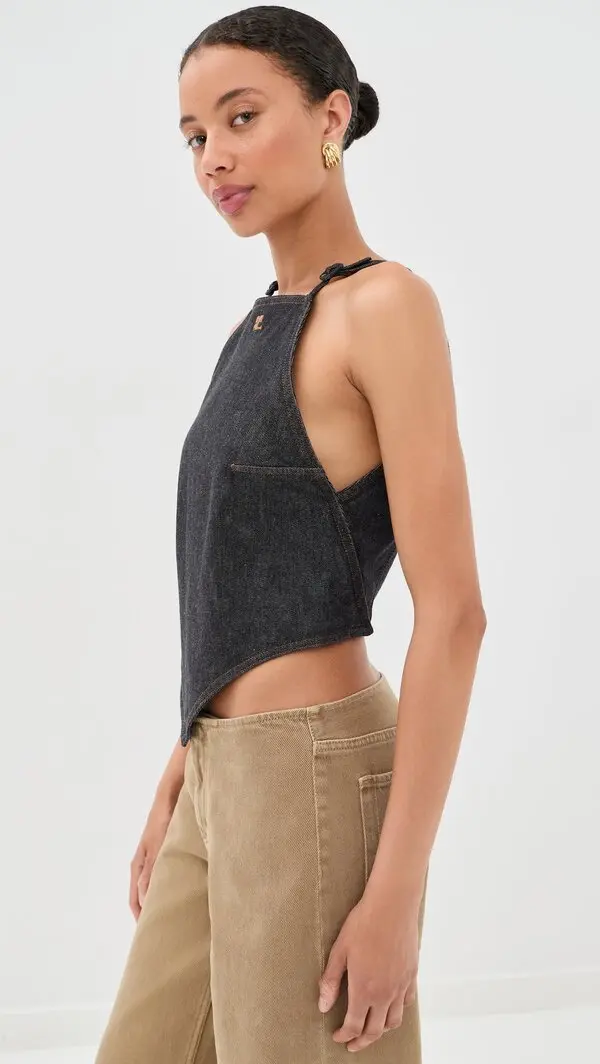 COURREGES Pointy Denim Tank Top