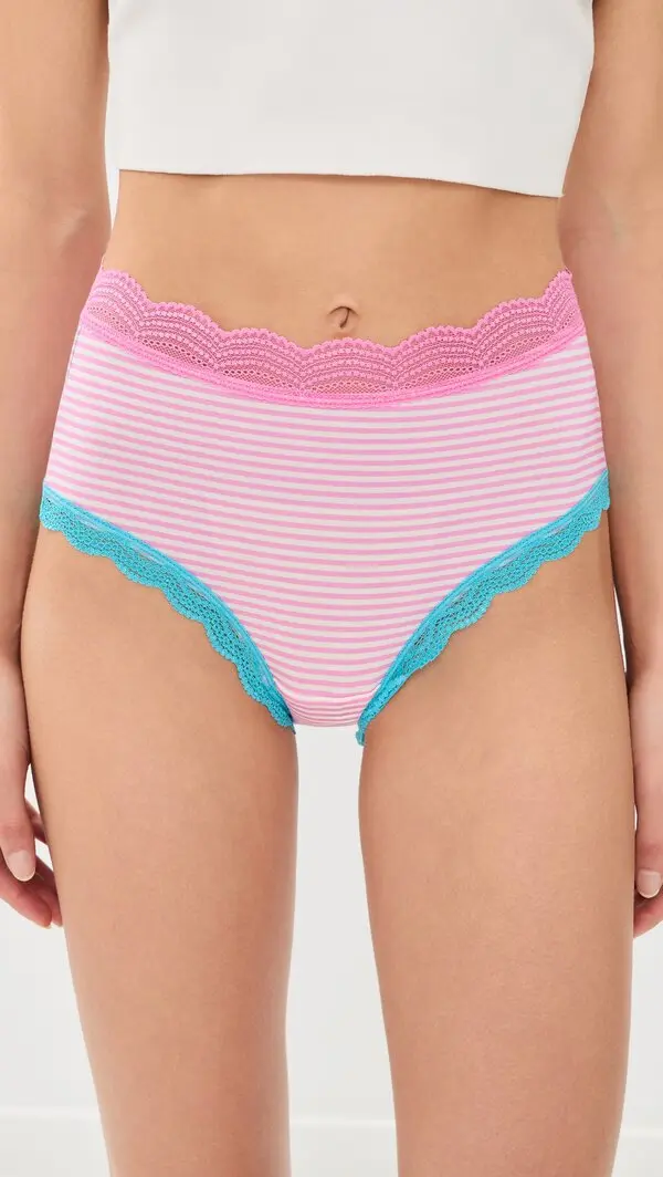 STRIPE & STARE High Rise Briefs Four Pack