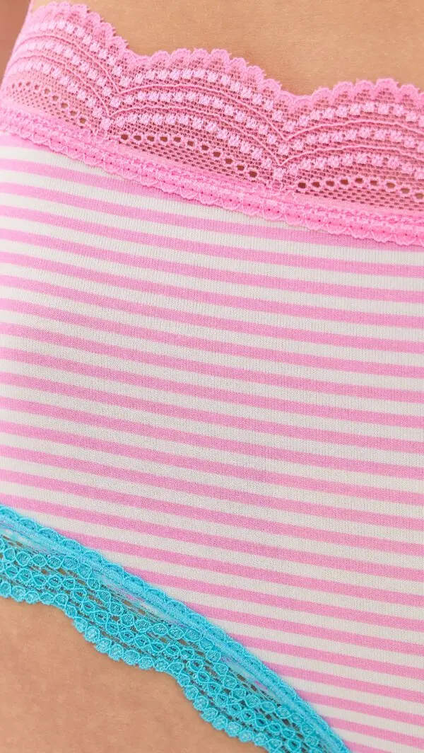 STRIPE & STARE High Rise Briefs Four Pack