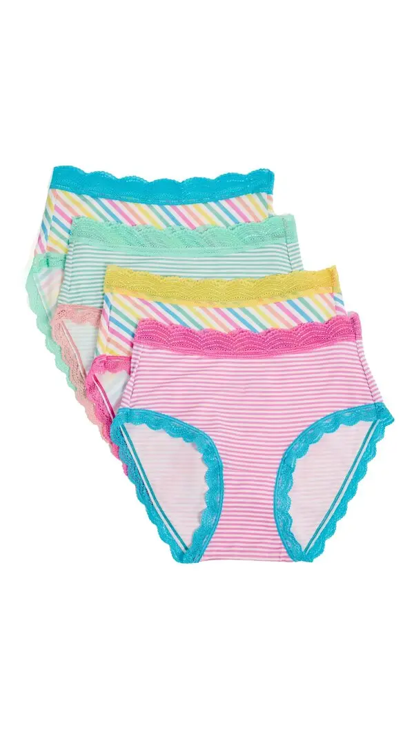STRIPE & STARE High Rise Briefs Four Pack