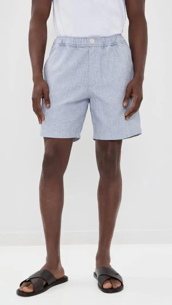 WAX LONDON Cotton Linen Herringbone Shorts